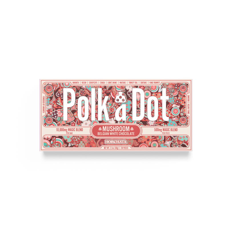 Horchata Polkadot Mushroom Chocolate Bar Polk A Dot